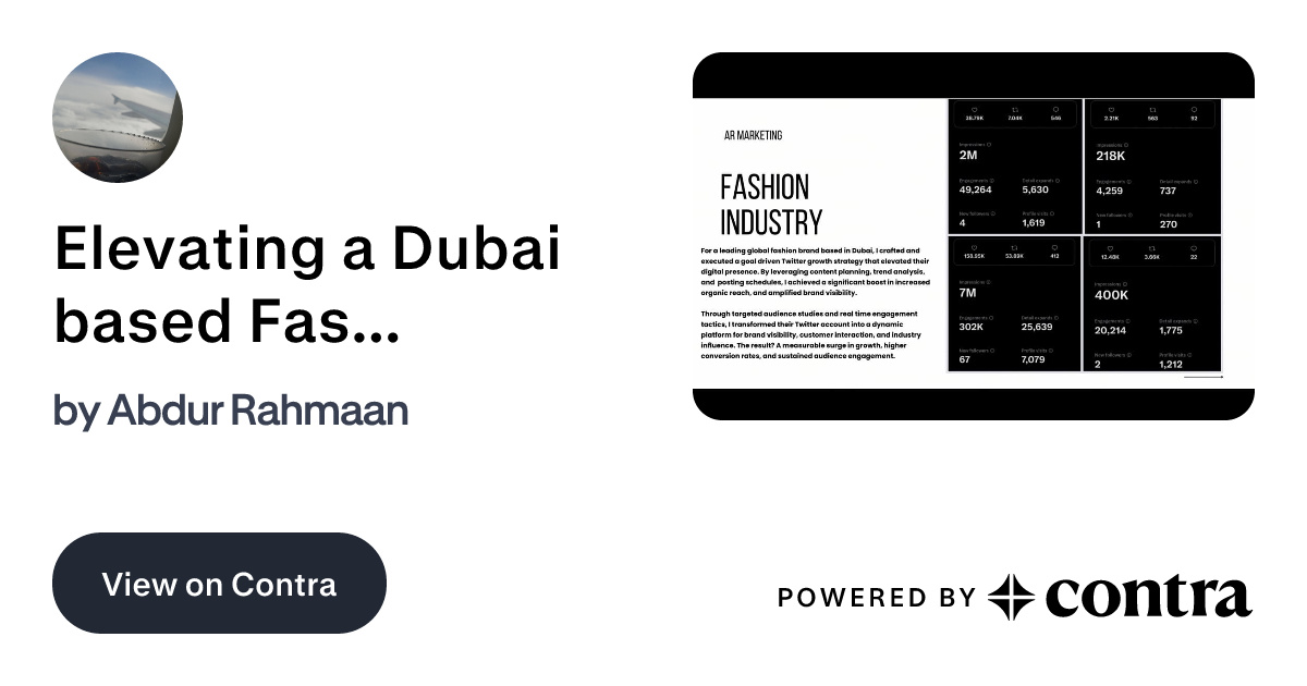 Elevating a Dubai based Fashion brand to it's audience by Abdur Rahmaan