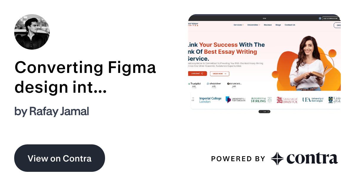 Converting Figma design into website UI by Rafay Jamal