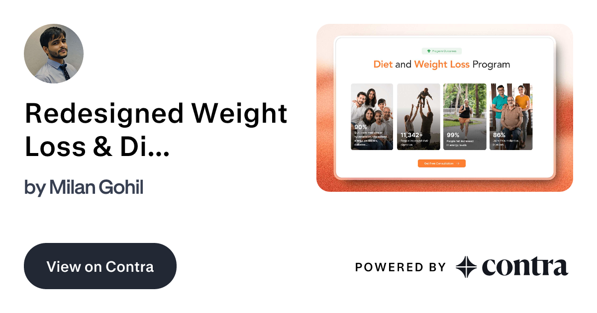 Redesigned Weight Loss & Diet Plan Page by Milan Gohil