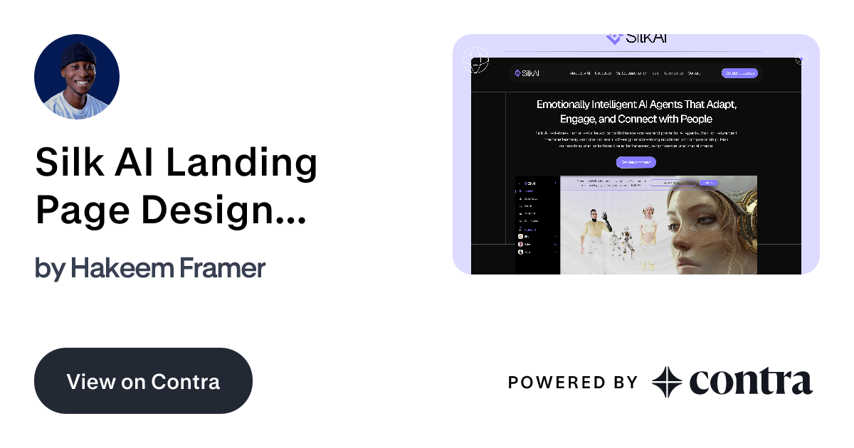 Silk AI Landing Page Design, Development and Branding by Hakeem Framer