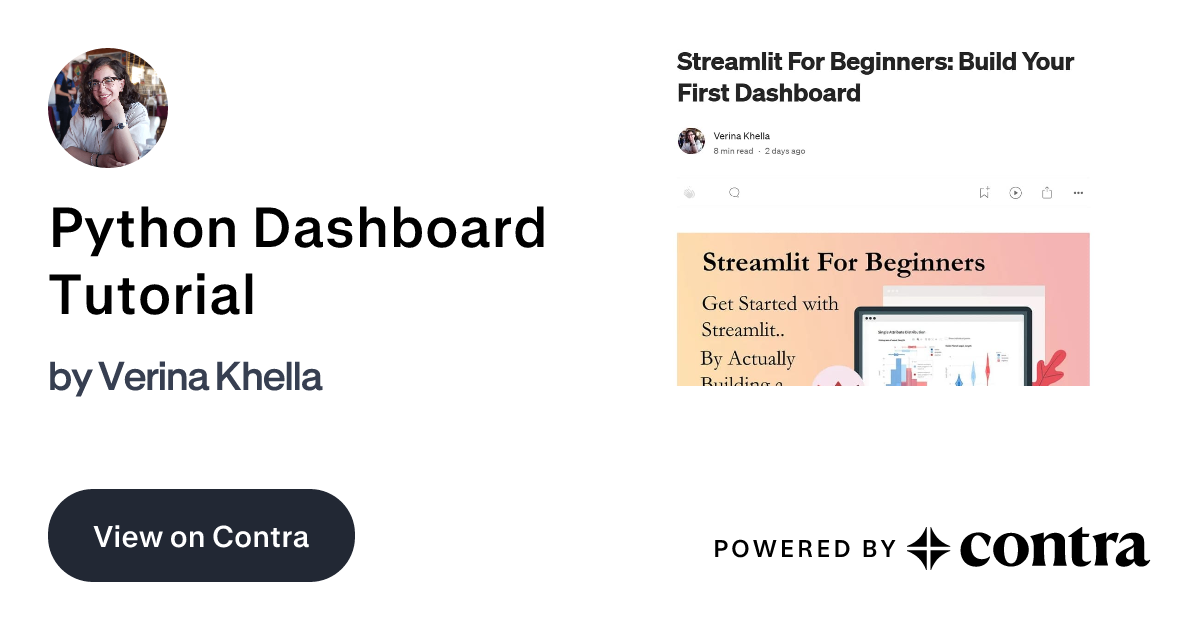 Python Dashboard Tutorial by Verina Khella