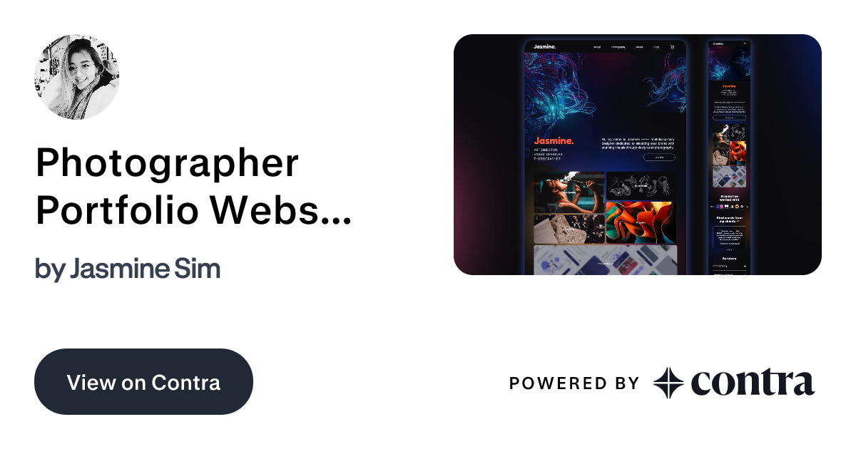 Photographer Portfolio Website + Store by Jasmine Sim