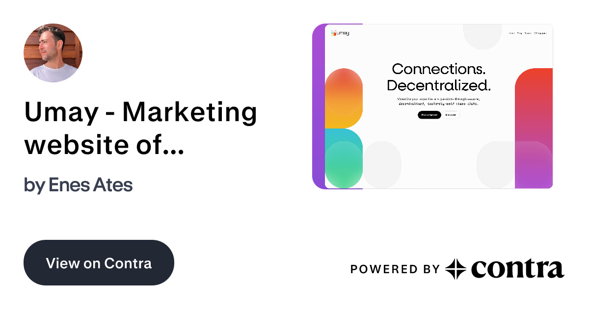 Umay - Marketing website of a Web3 project by Enes Ates