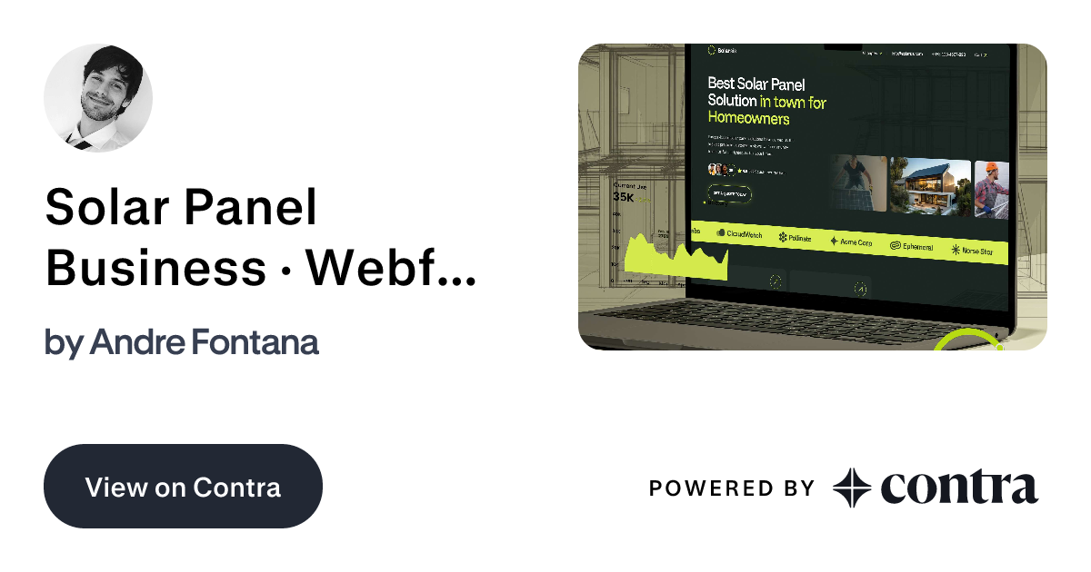 Solar Panel Business · Webflow Design & Development by Andre Fontana