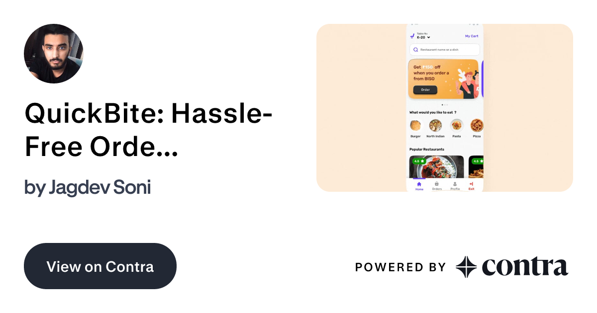 QuickBite: Hassle-Free Ordering for Food Courts by Jagdev Soni