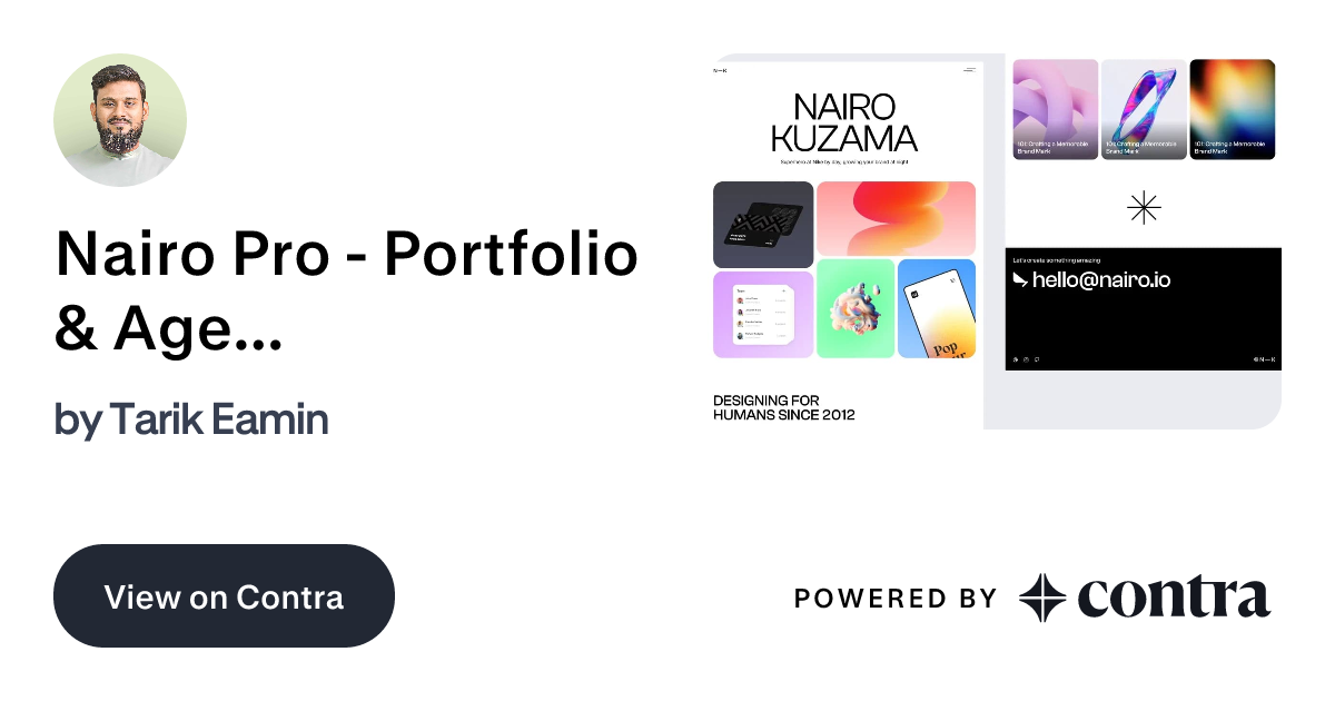Nairo Pro - Portfolio & Agency Website Template by Tarik Eamin