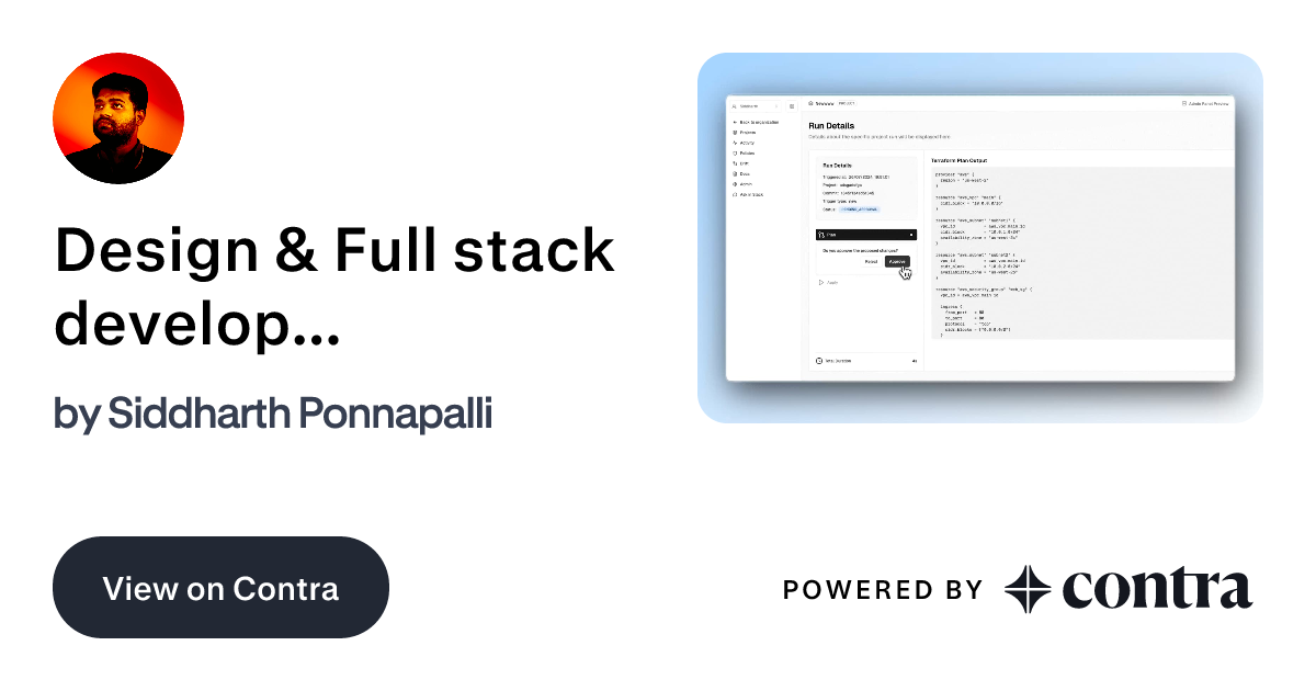 Design & Full stack development for Digger.dev by Siddharth Ponnapalli