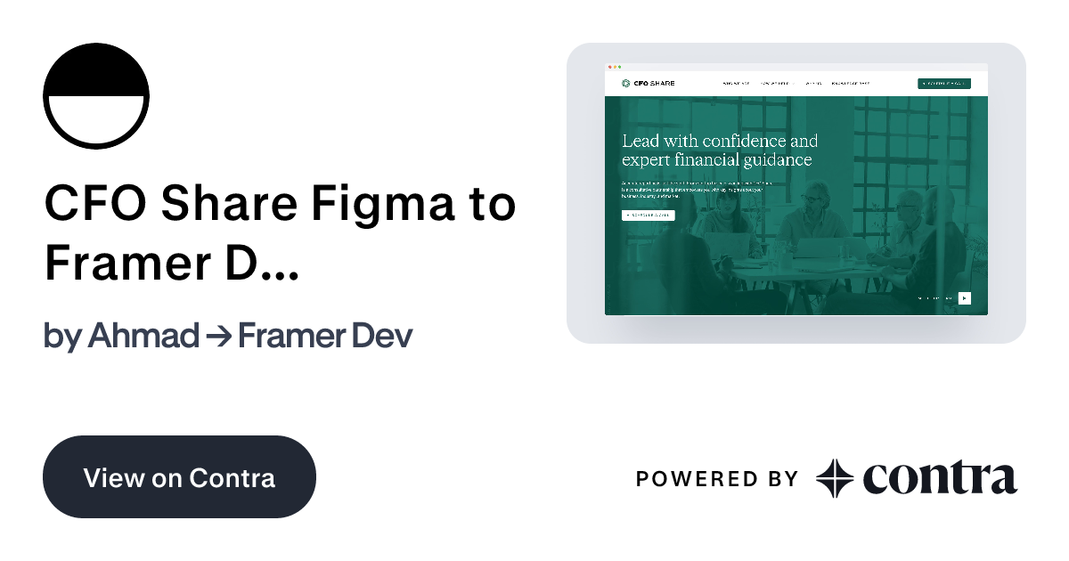 CFO Share Figma to Framer Development by Ahmad → Framer Dev