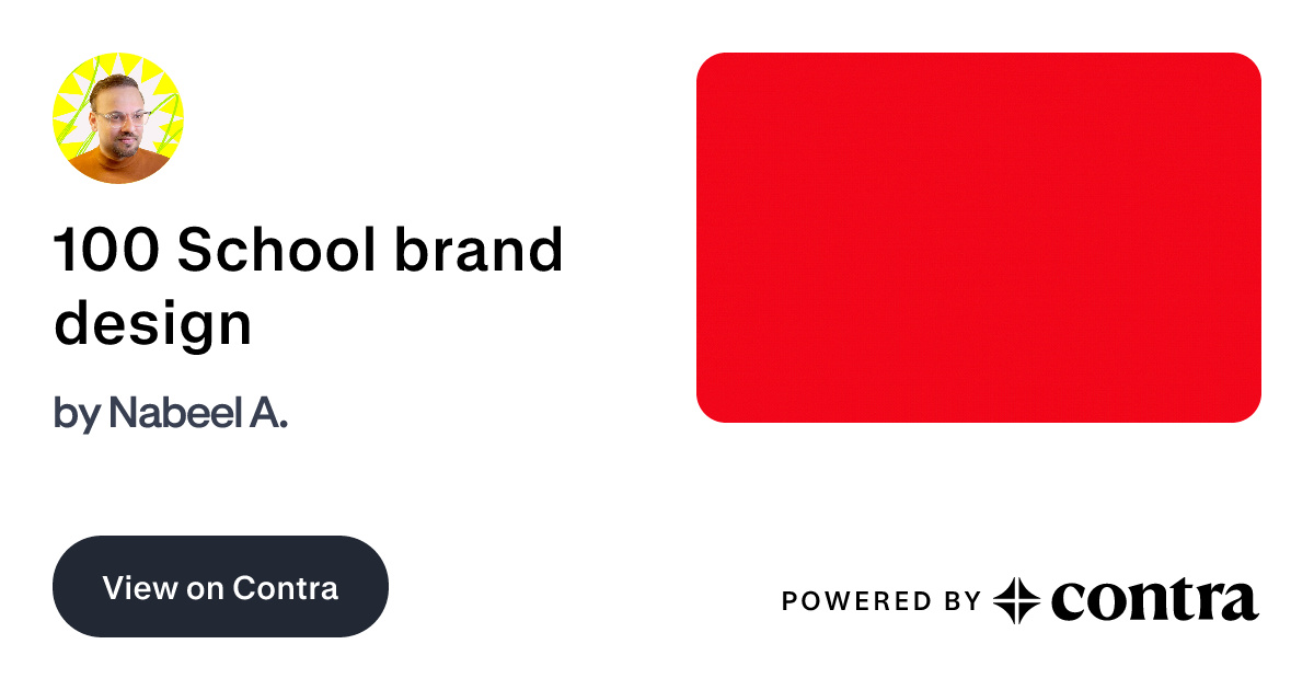 100 School brand design by Nabeel A.