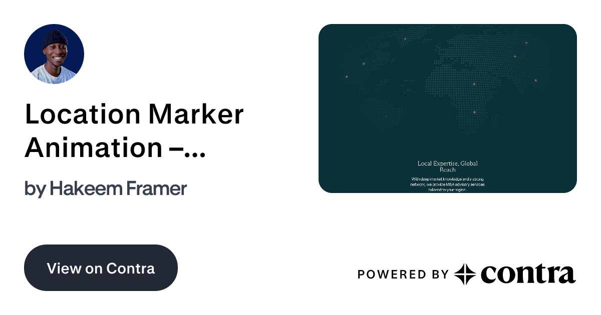 Location Marker Animation – Website Integration by Hakeem Framer