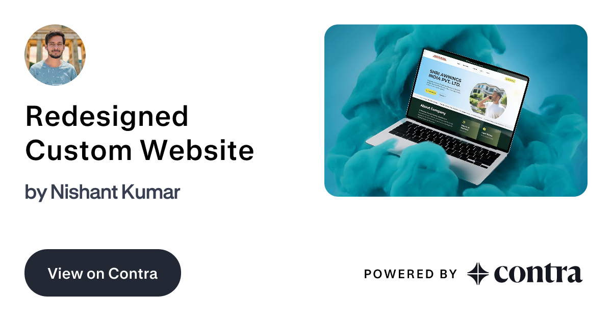 Redesigned Custom Website by Nishant Kumar