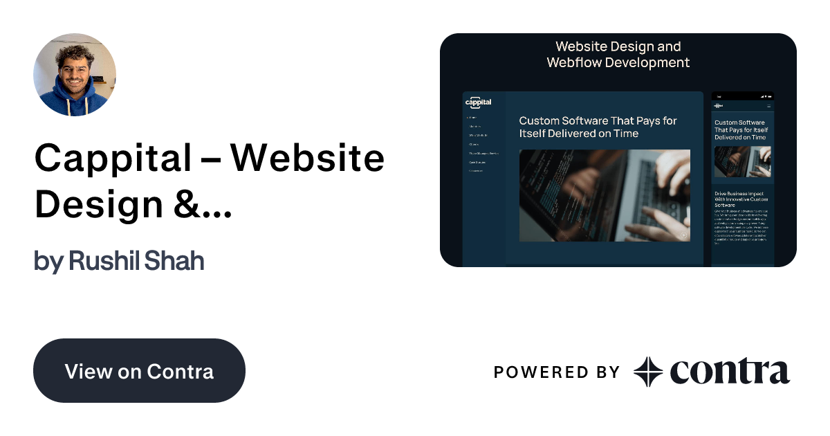 Cappital – Website Design & Webflow Development by Rushil Shah