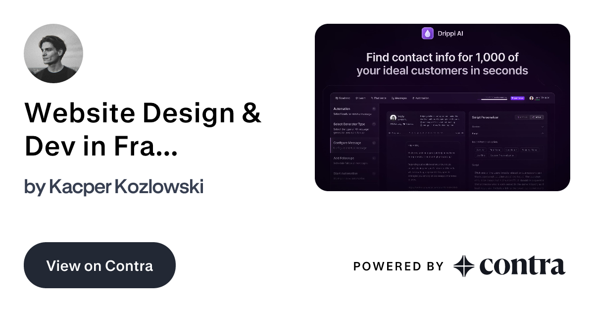 Website Design & Dev in Framer - drippi.ai by Kacper Kozlowski
