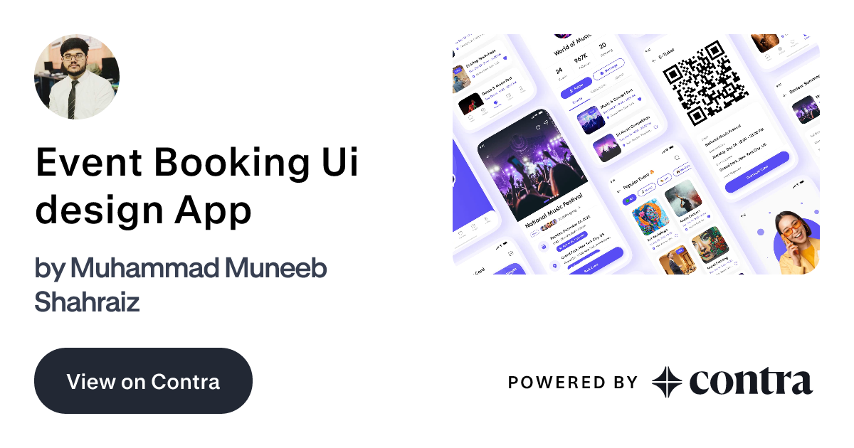 Event Booking Ui design App by Muhammad Muneeb Shahraiz