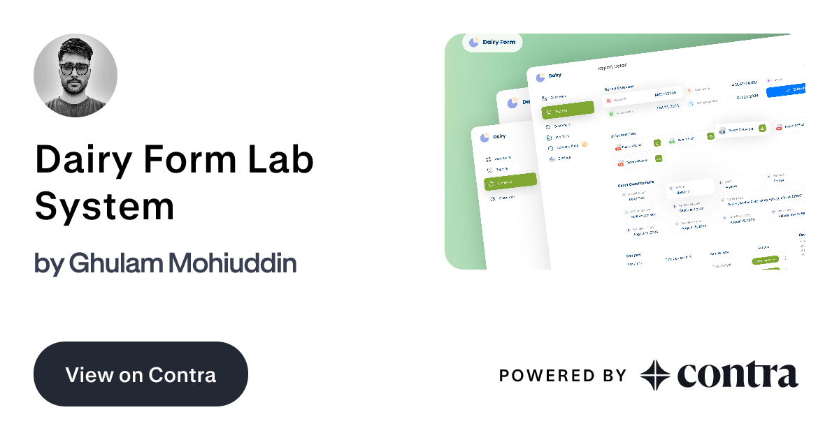 Dairy Form Lab System by Ghulam Mohiuddin