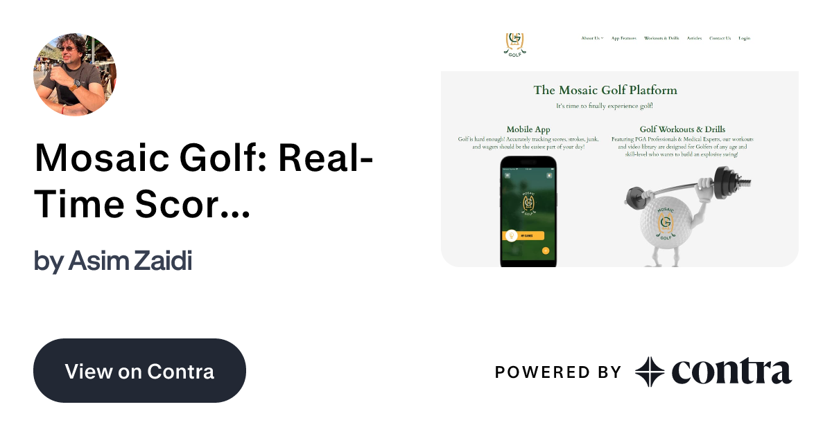 Mosaic Golf: Real-Time Scoring & Betting App for Golfers by Asim Zaidi