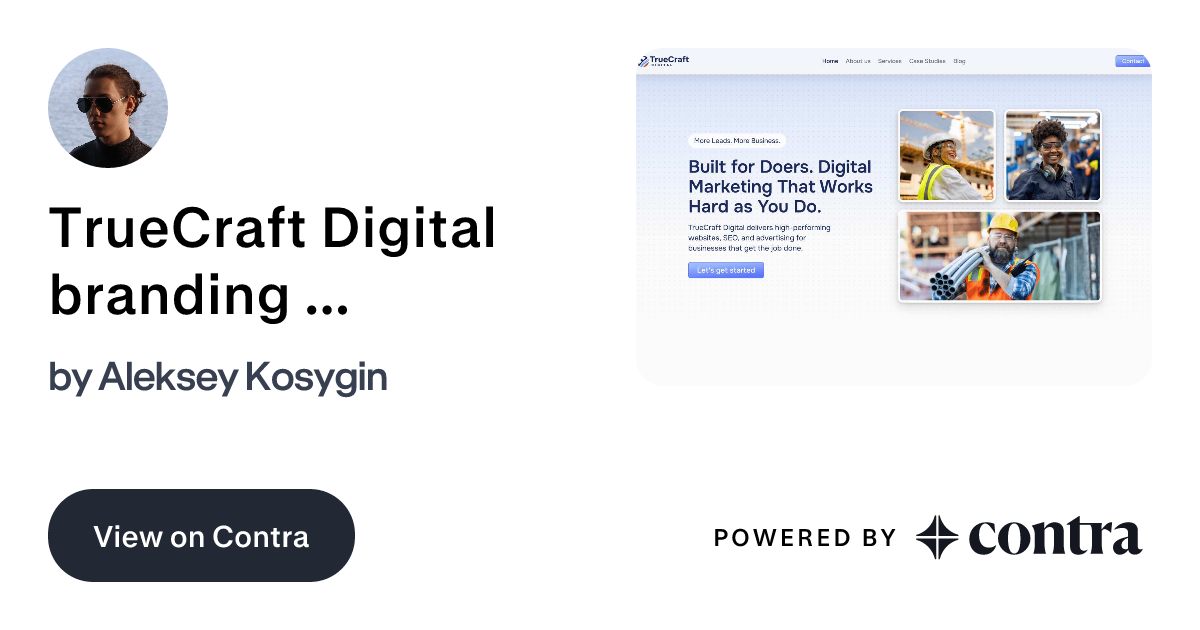 TrueCraft Digital branding + landing design by Aleksey Kosygin