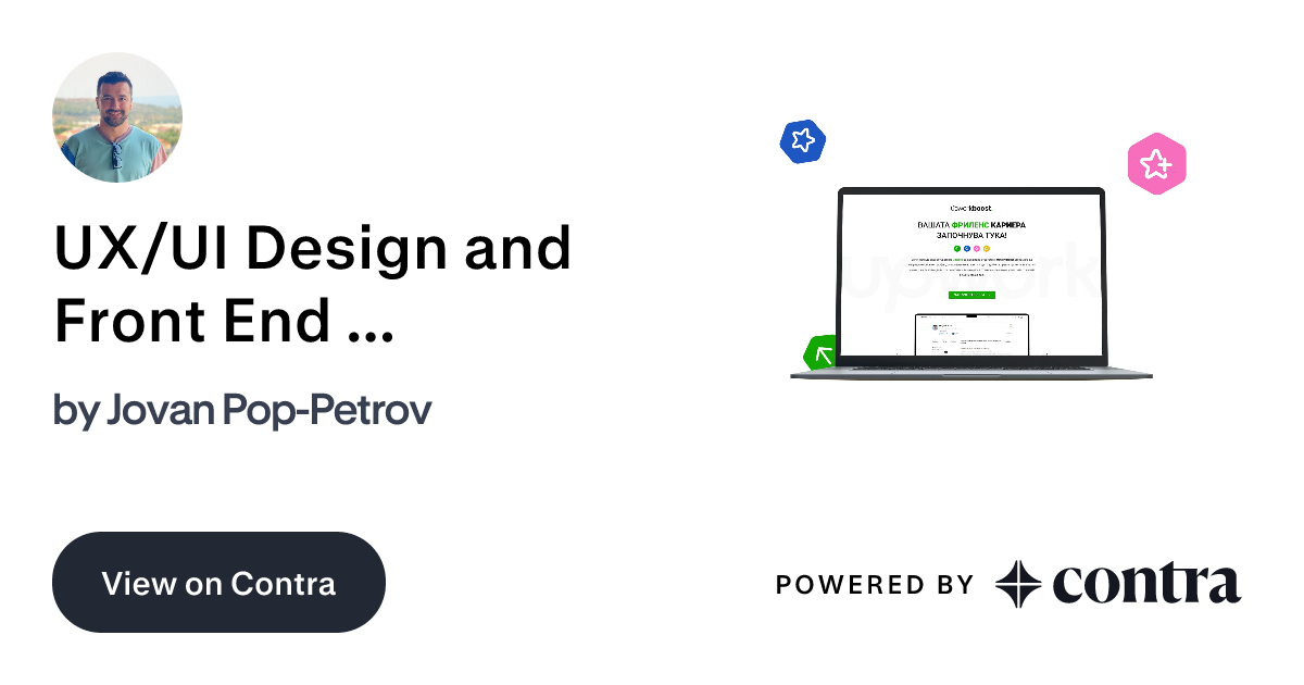 UX/UI Design and Front End Development - UpworkBoost by Jovan Pop-Petrov