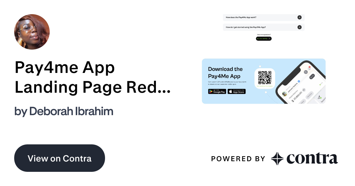 Pay4me App Landing Page Redesign by Deborah Ibrahim