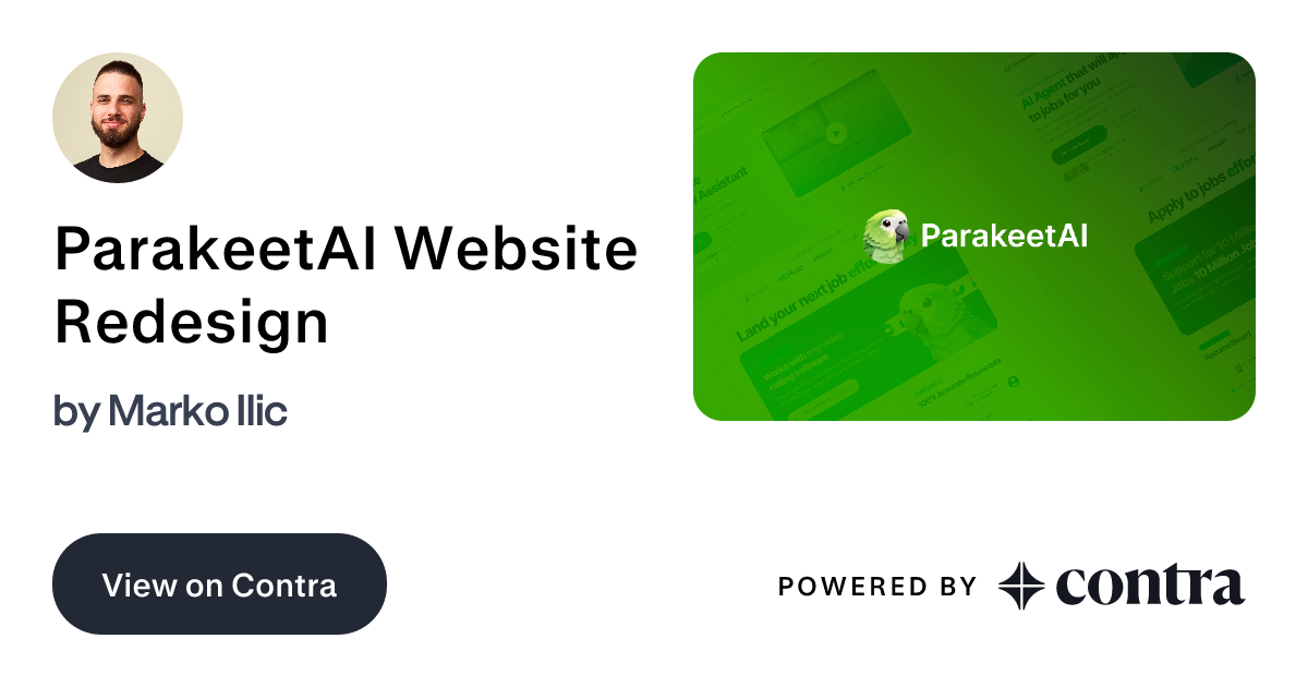 ParakeetAI Website Redesign by Marko Ilic