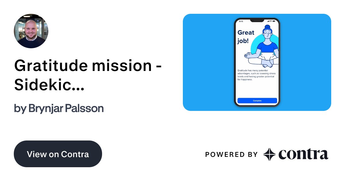 Gratitude mission - Sidekick Health by Brynjar Palsson