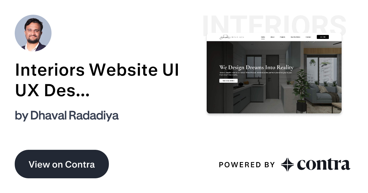 Interiors Website UI UX Design | Web UI Design by Dhaval Radadiya