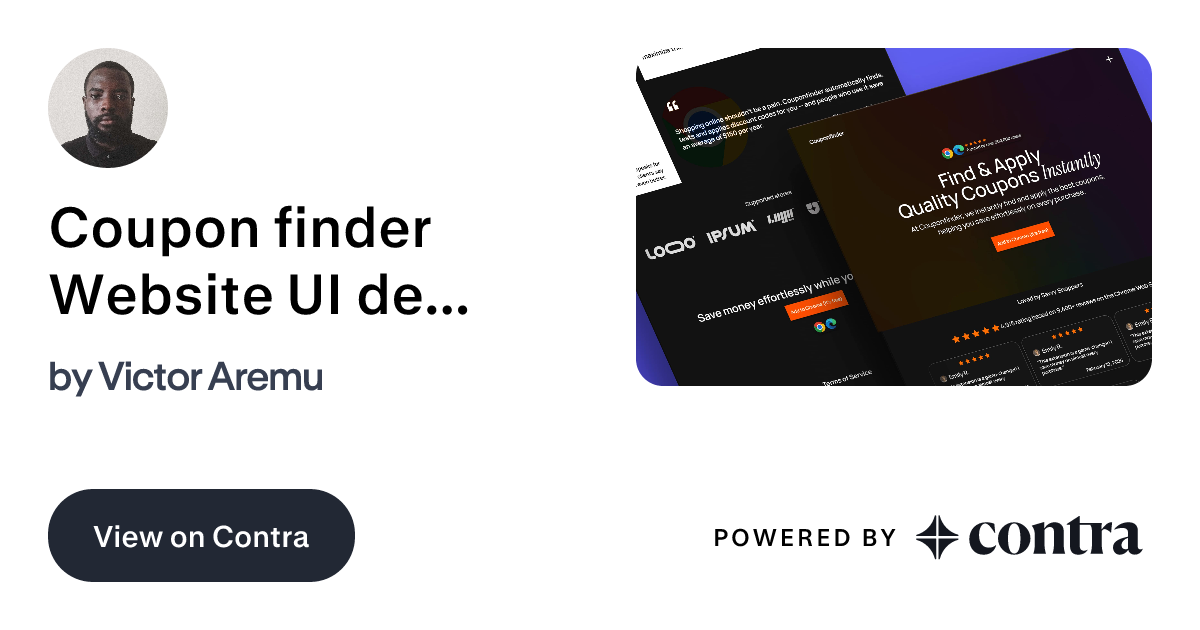 Coupon finder Website UI design by Victor Aremu