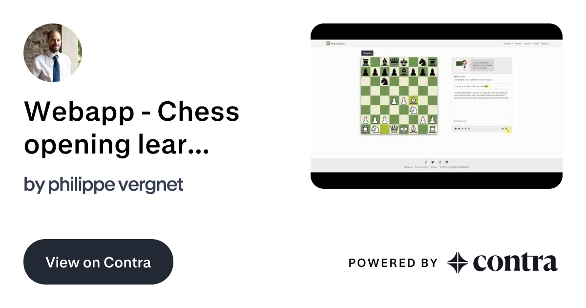 Webapp - Chess opening learning platform by philippe vergnet