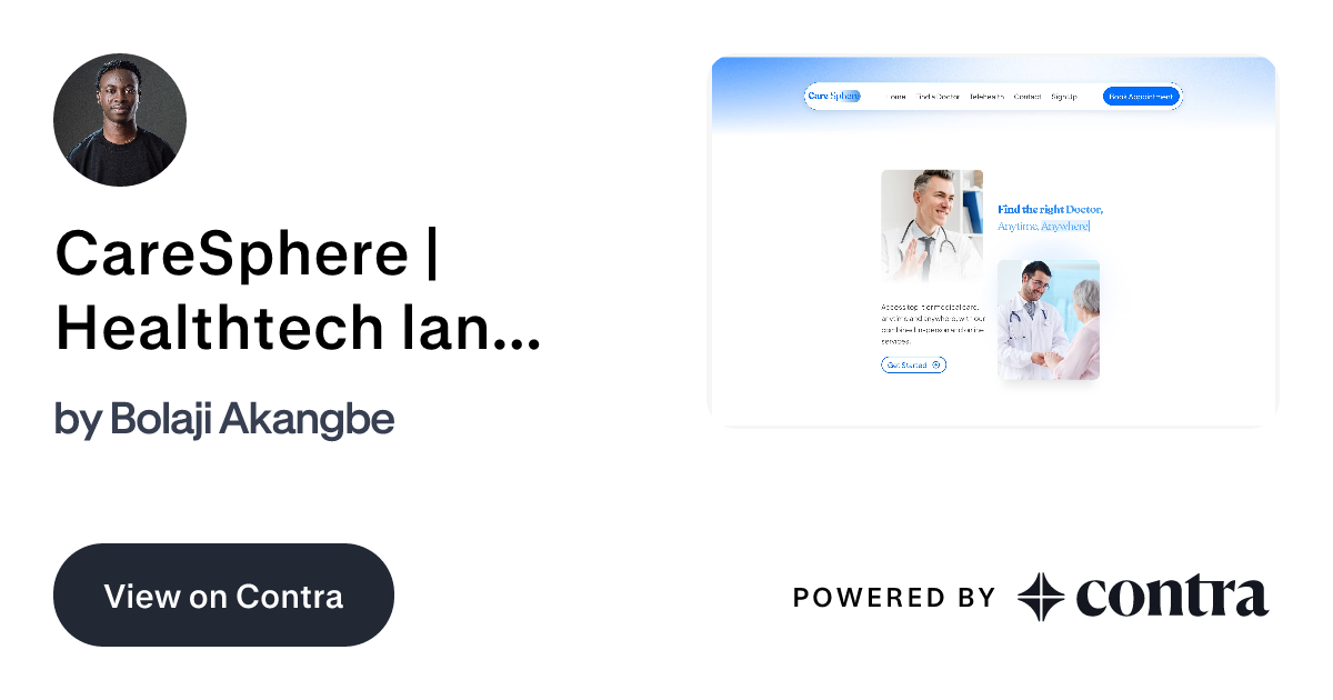 CareSphere | Healthtech landing page by Bolaji Akangbe