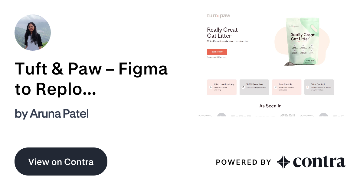 Tuft & Paw – Figma to Replo High-Converting Landing Page by Aruna Patel
