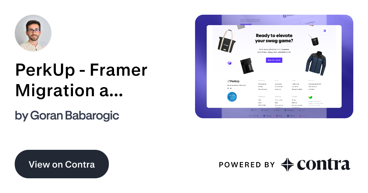 PerkUp - Framer Migration and Redesign by Goran Babarogic