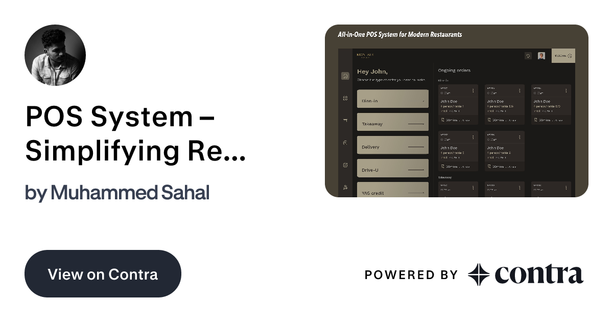 POS System – Simplifying Restaurant Management with Smart UX by Muhammed Sahal