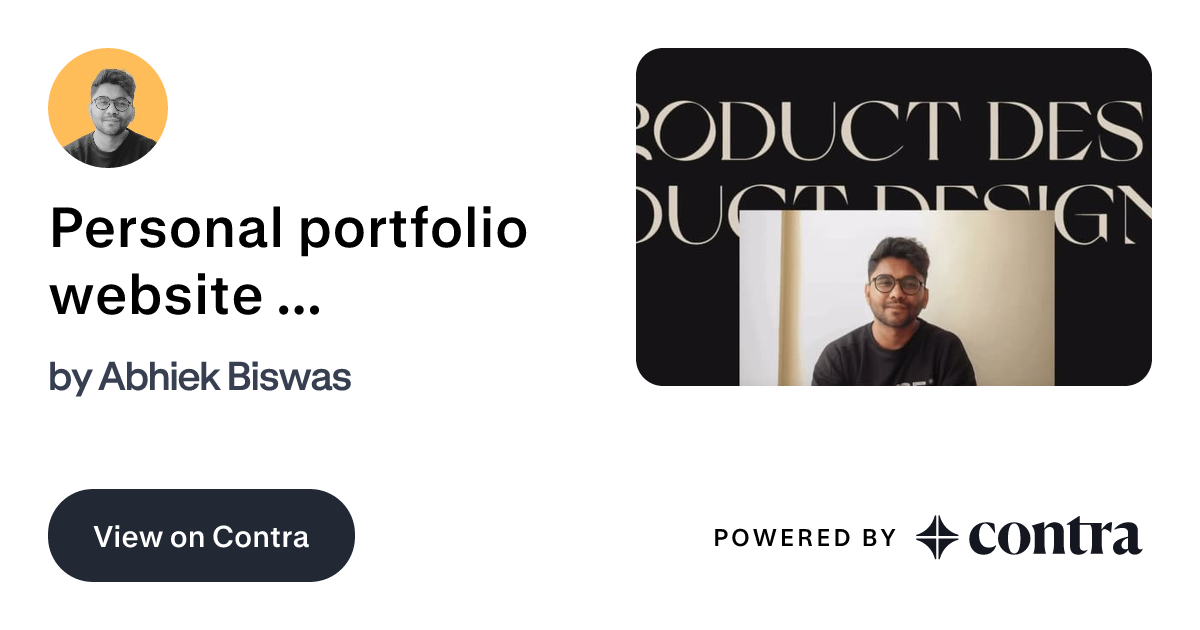 Personal portfolio website built on Webflow by Abhiek Biswas