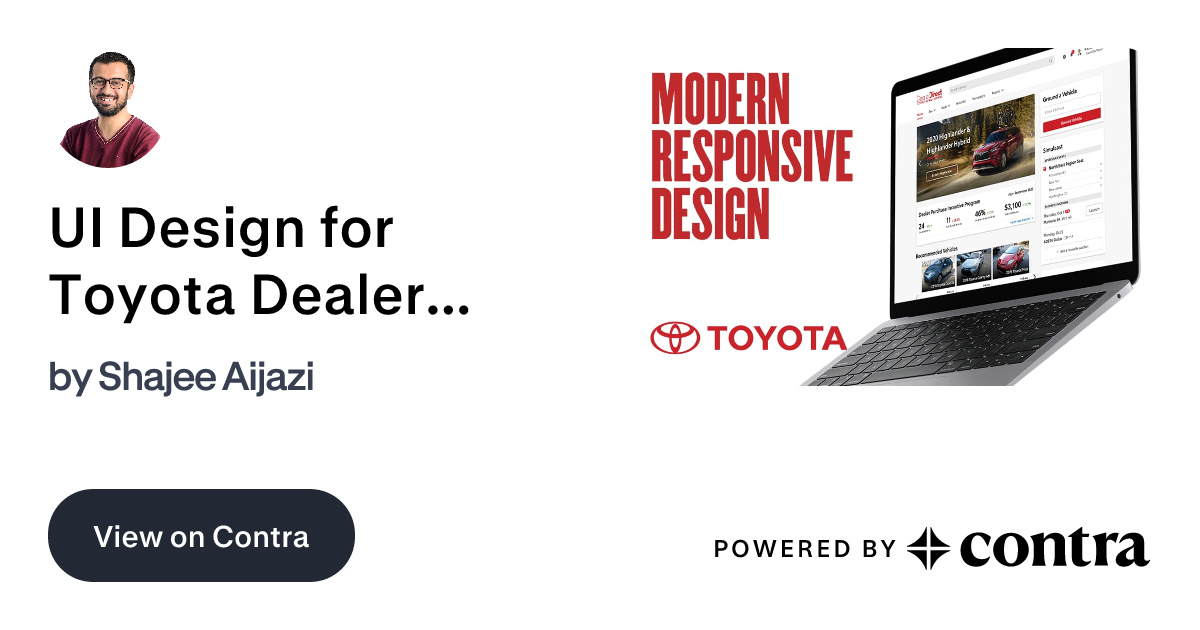 UI Design for Toyota Dealer Direct by Shajee Aijazi
