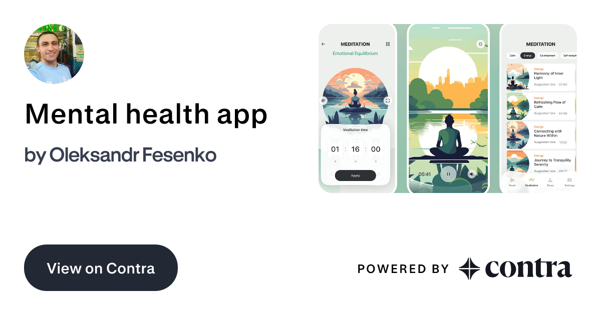 Mental health app by Oleksandr Fesenko