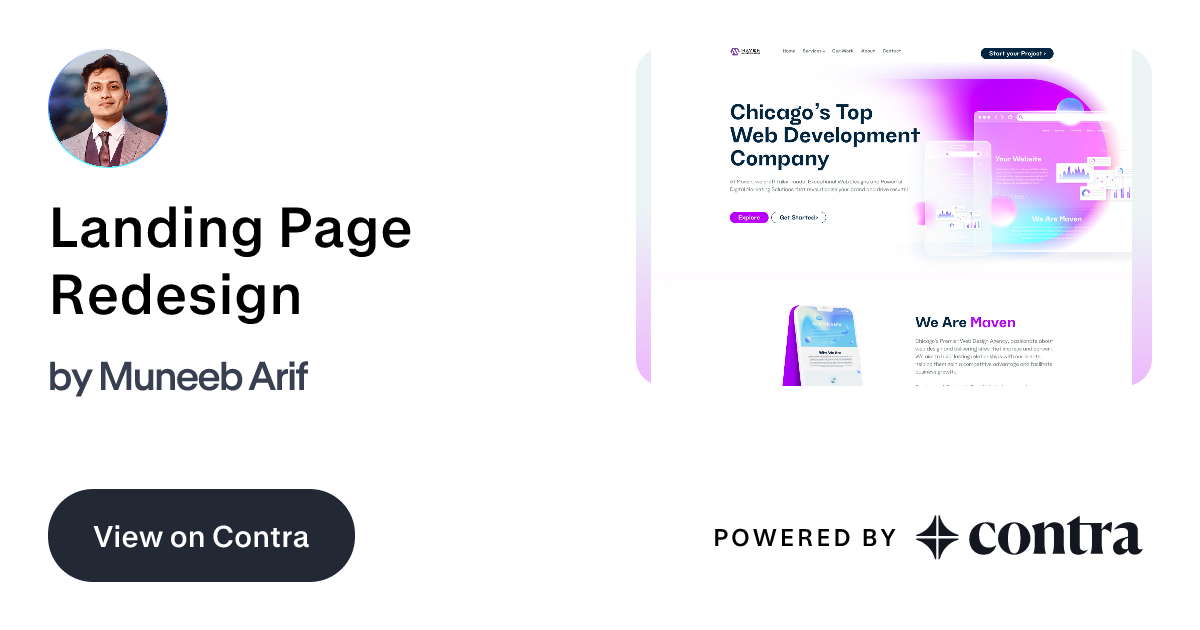 Landing Page Redesign by Muneeb Arif