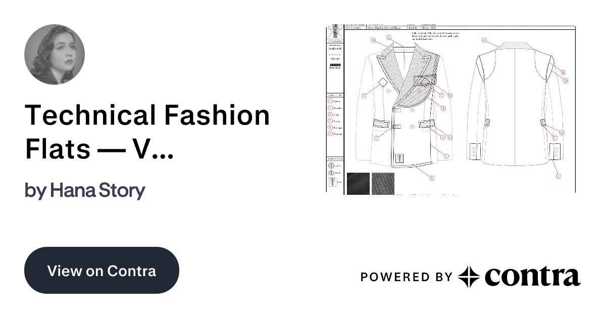 Technical Fashion Flats — Various Projects by Hana Story
