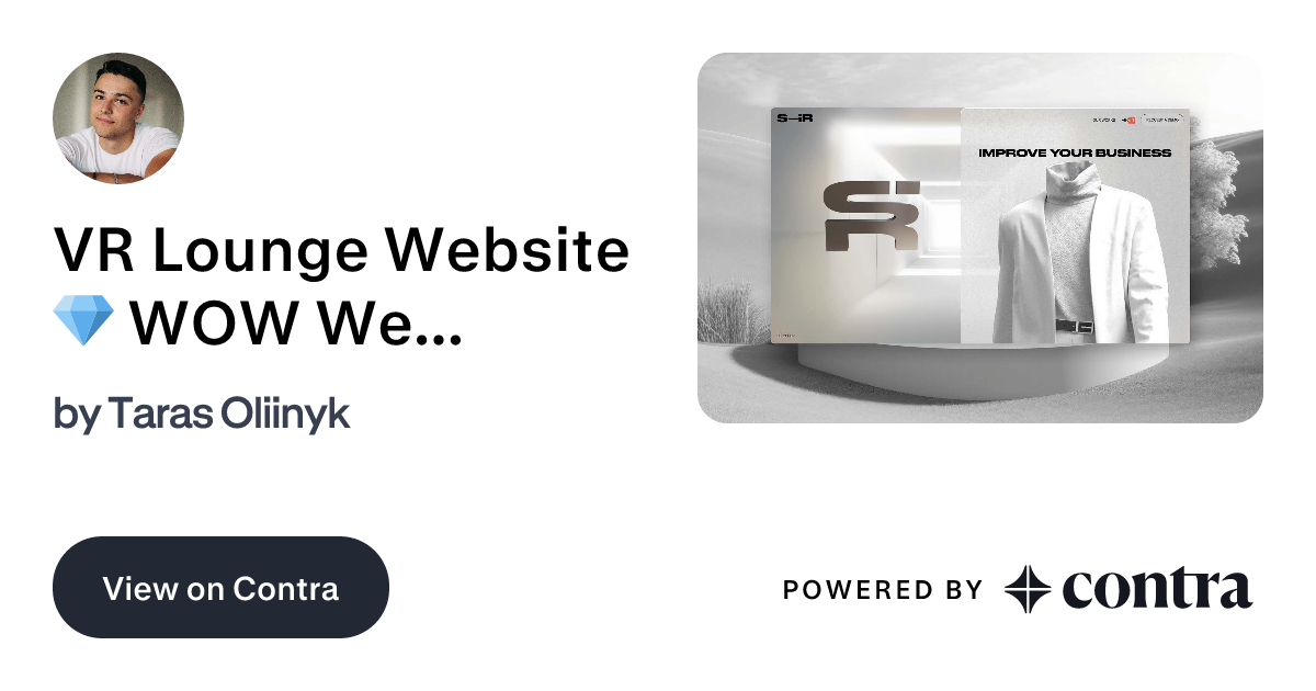 VR Lounge Website 💎 WOW Website Design🏺 by Taras Oliinyk