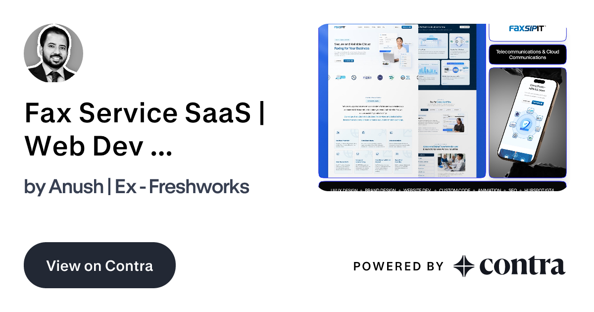 Fax Service SaaS | Web Dev + UI Design + Custom Illustration by Anush ...