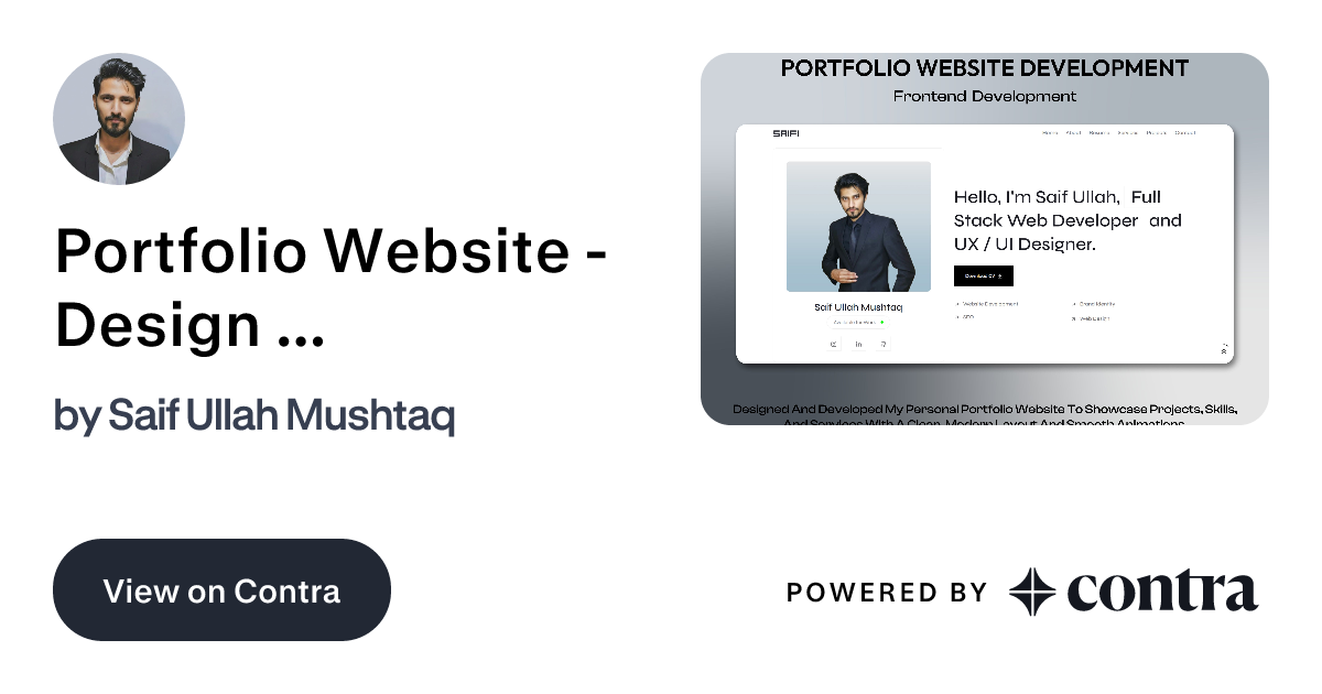 Portfolio Website - Design & Development by Saif Ullah Mushtaq