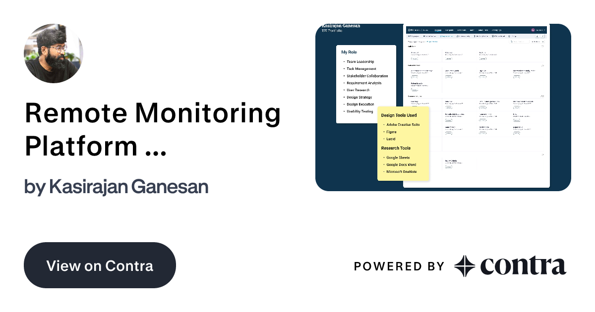 Remote Monitoring Platform Designer by Kasirajan Ganesan