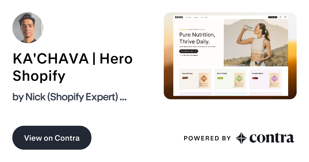 KA'CHAVA | Hero Shopify by Nick (Shopify Expert) Carvajal