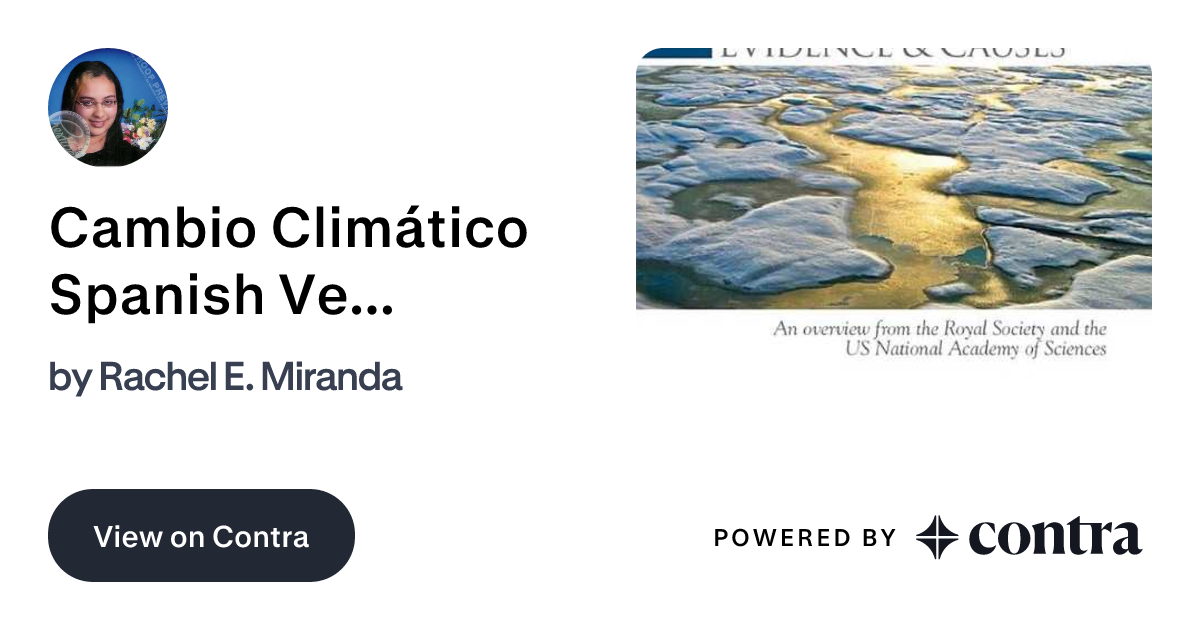 Cambio Climático Spanish Version Sample by Rachel E. Miranda