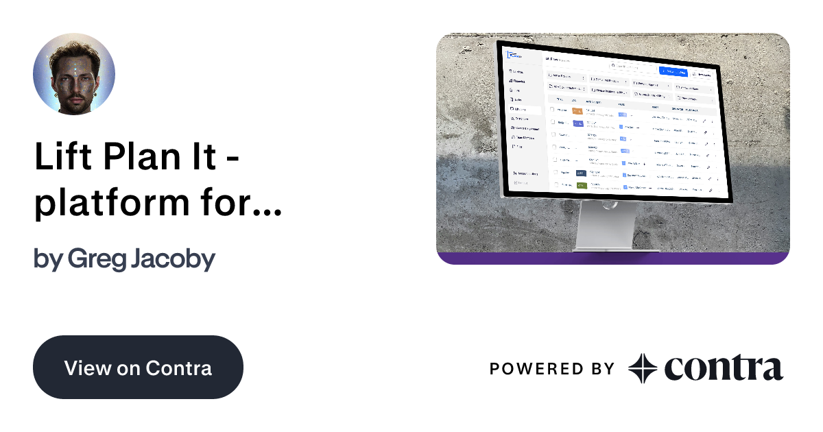 Lift Plan It - platform for creating crane lifts by Greg Jacoby