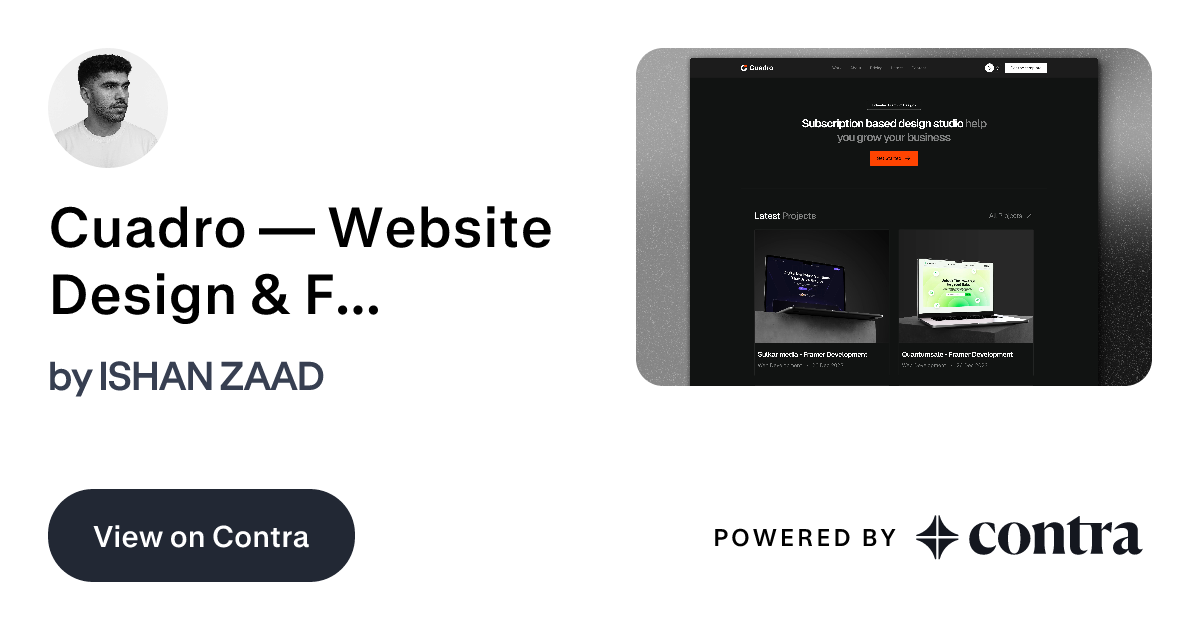 Cuadro — Website Design & Framer Development by ISHAN ZAAD