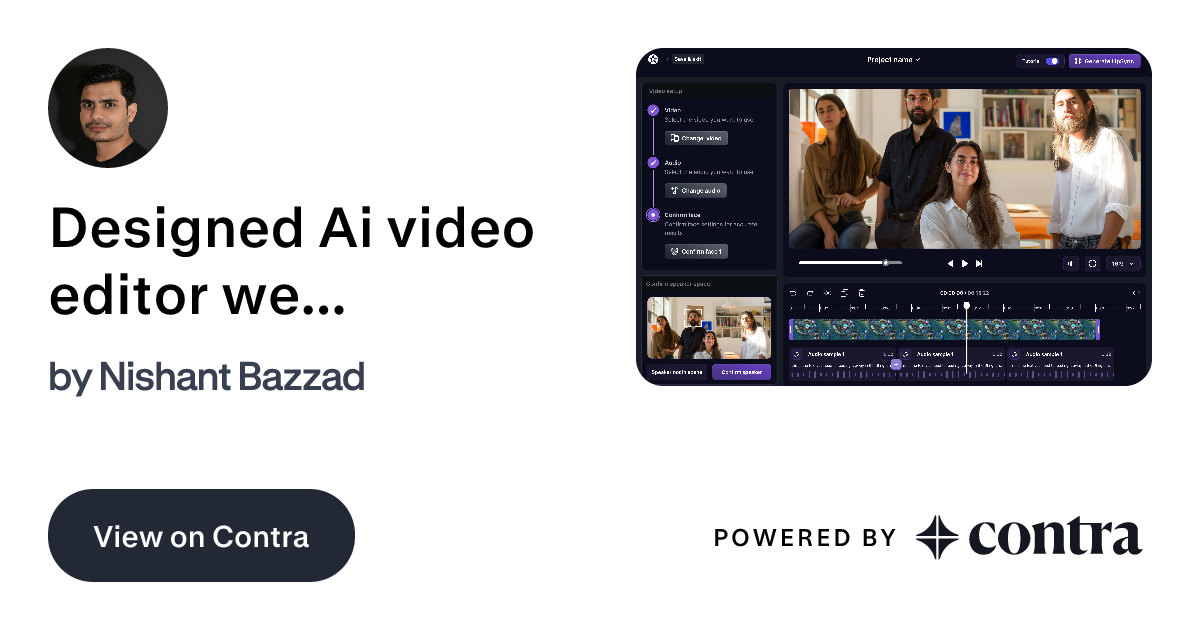Designed Ai video editor web app by Nishant Bazzad