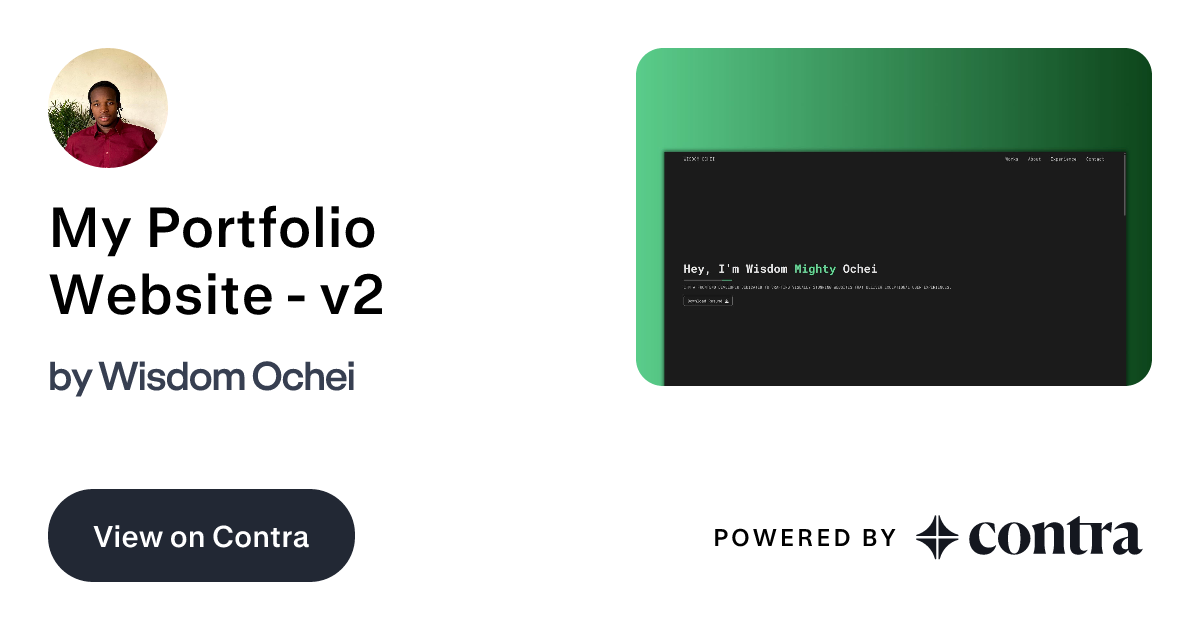 Portfolio Website - v2 by Wisdom Ochei