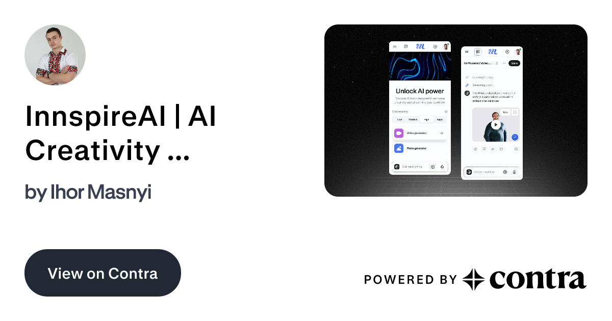 InnspireAI | AI Creativity Platform Mobile App Design by Ihor Masnyi