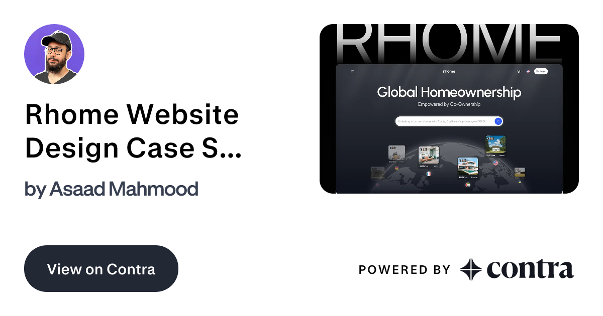 Rhome Website Design Case Study by Asaad Mahmood