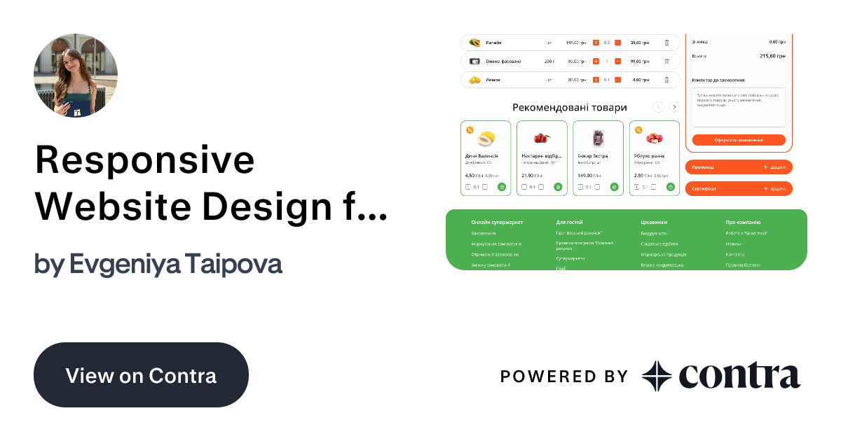 Responsive Website Design for Online Grocery Store by Evgeniya Taipova
